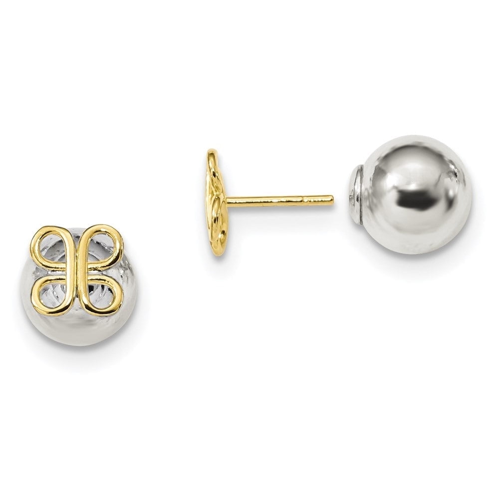 Auriga Fine Jewelry 925 Sterling Silver Gold-Tone Butterfly Front Back ...