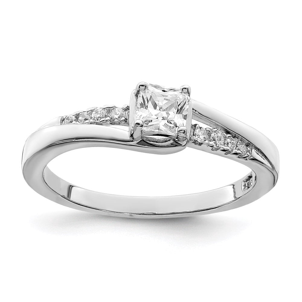 Auriga Fine Jewelry 925 Sterling Silver Rh-Plated Polished and Cubic ...