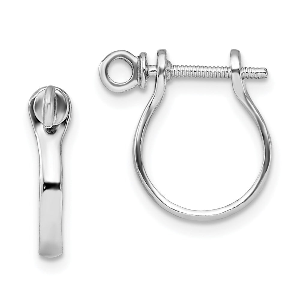 Auriga Fine Jewelry 925 Sterling Silver 3D Shackle Link Screw Hoop ...