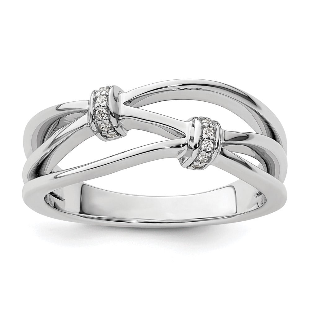 Auriga Fine Jewelry 925 Sterling Silver Rh-plated Diamond Criss Cross ...