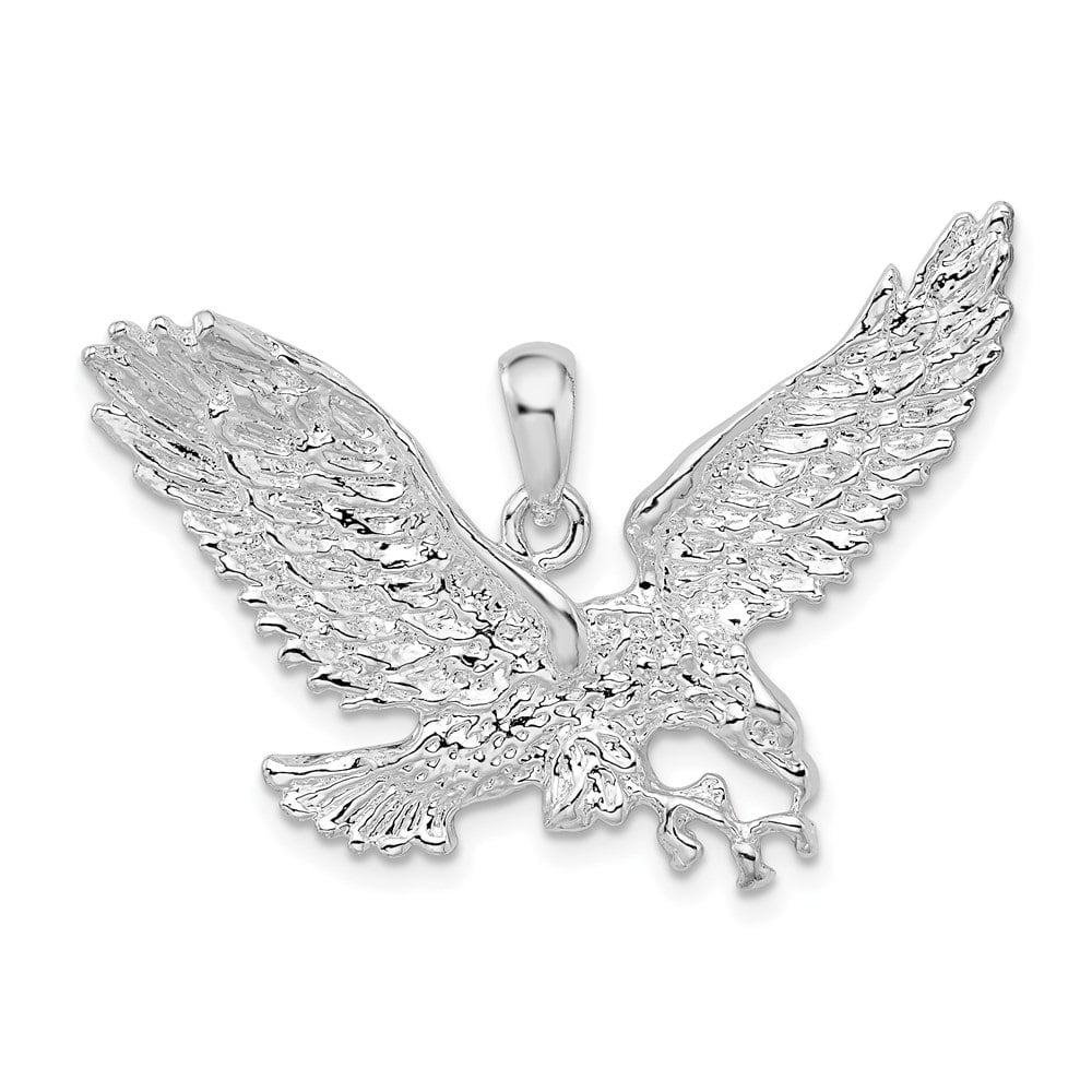 Auriga Fine Jewelry 925 Sterling Silver Rh-plated Polished Flying Eagle ...