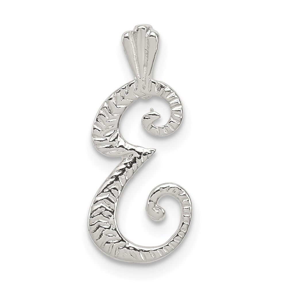 Auriga Fine Jewelry 925 Sterling Silver Textured Letter E Initial Chain ...