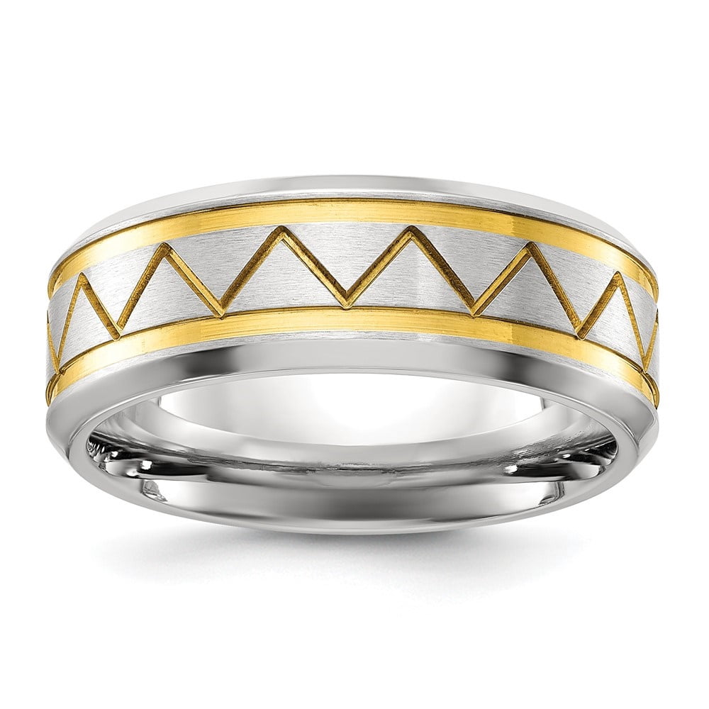 Auriga Fine Jewelry Stainless Steel Brushed and Polished Yellow IP ...
