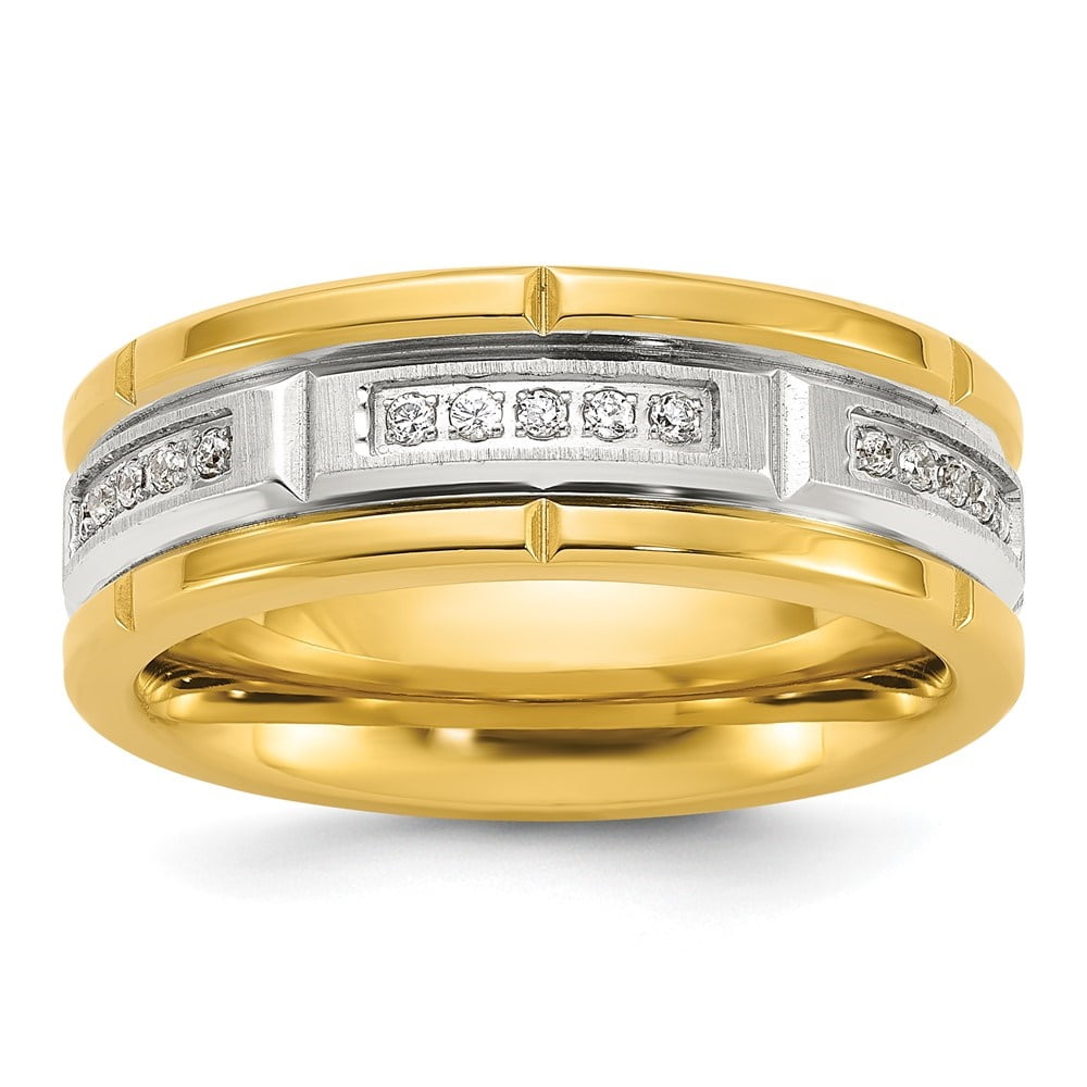 Auriga Fine Jewelry Stainless Steel Brushed and Polished Yellow IP ...