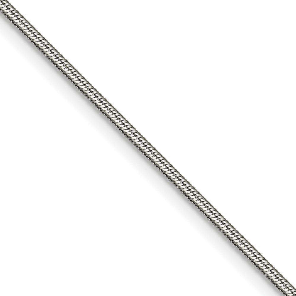 Auriga Fine Jewelry Stainless Steel Polished 1.5mm 24" Snake Chain for ...