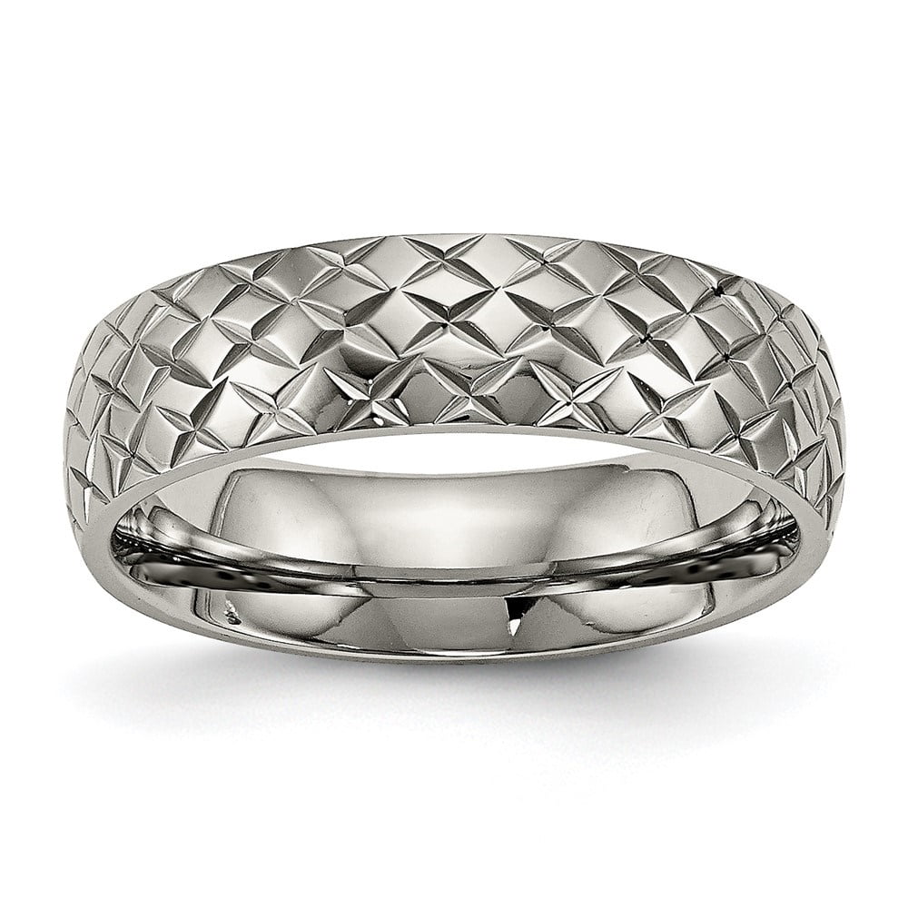 Auriga Fine Jewelry Titanium Polished and Textured 6mm Men's Band Size 11.5 - Walmart.com