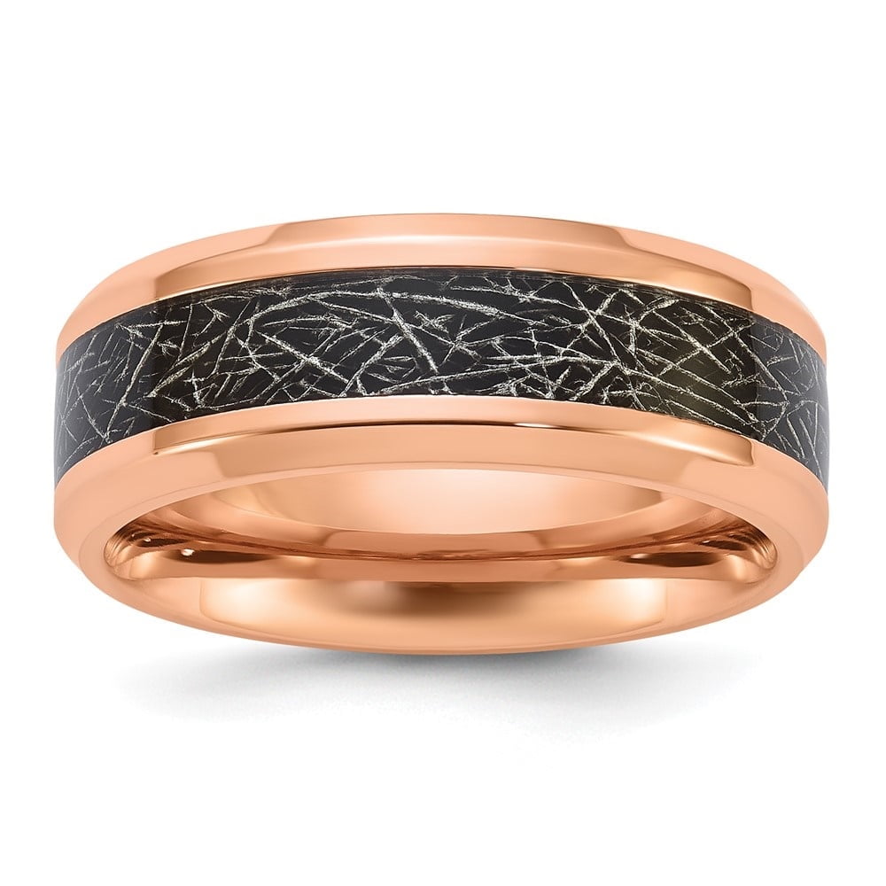 Auriga Fine Jewelry Titanium Rose IP-plated Leather Inlay in Clear ...