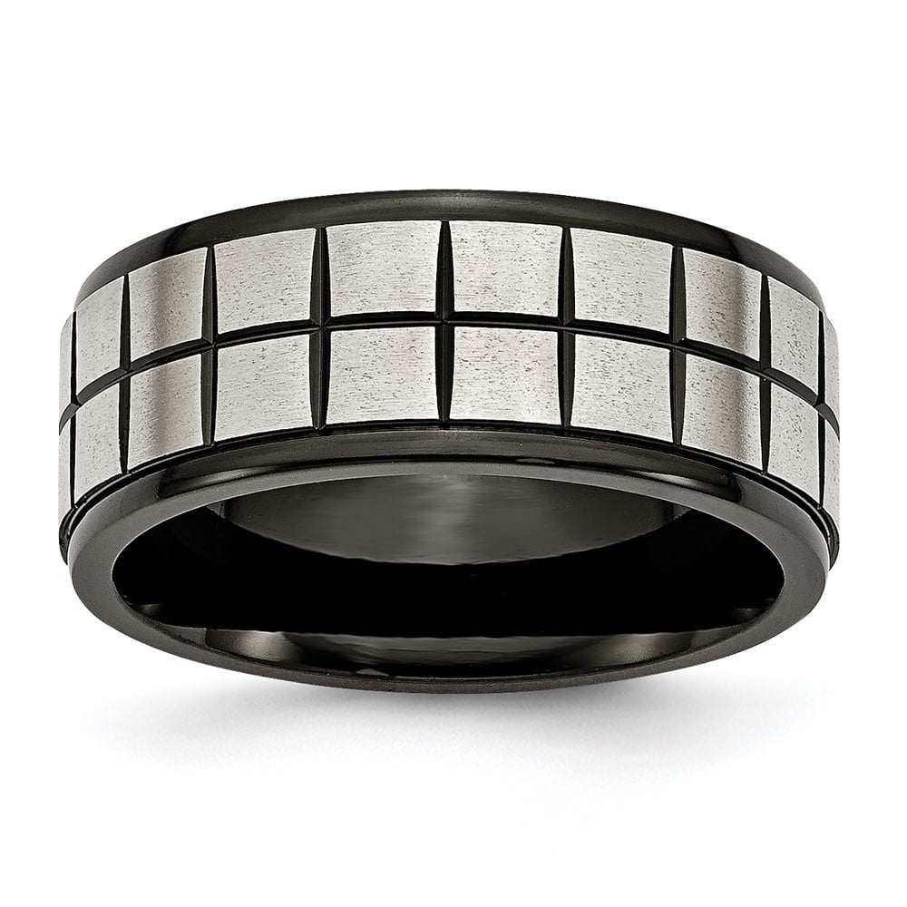 Auriga Fine Jewelry Stainless Steel Brushed Black IP-plated 9 mm Band ...
