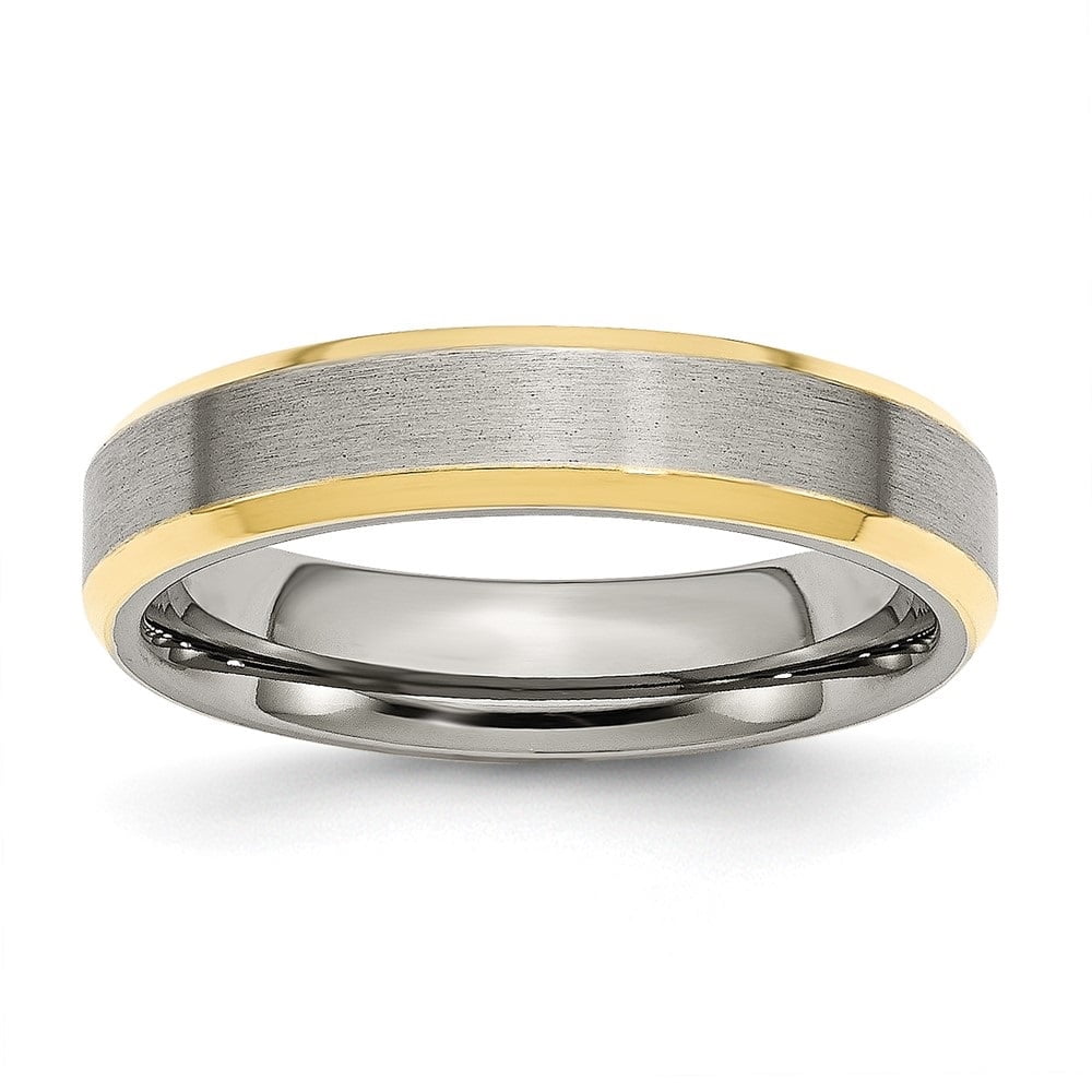 Auriga Fine Jewelry Stainless Steel Brushed and Polished Yellow IP ...
