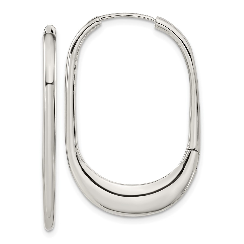 FB Jewels Stainless Steel Polished 4.0mm Hinged Hoop Earrings - Walmart.com