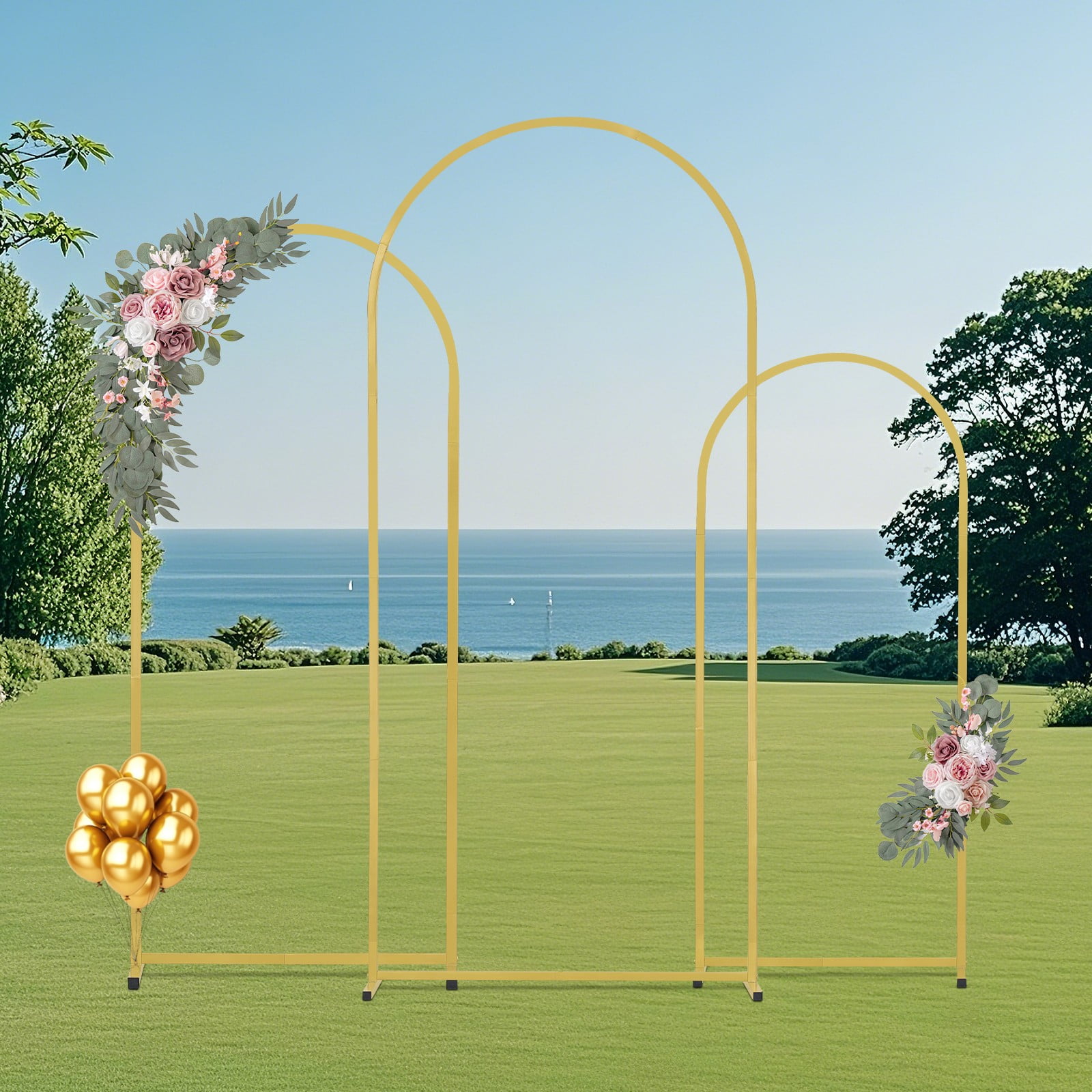 Aurivale Arch Backdrop Stand Set of 3, 6 ft/ 5 ft/ 4 ft Party Arch ...