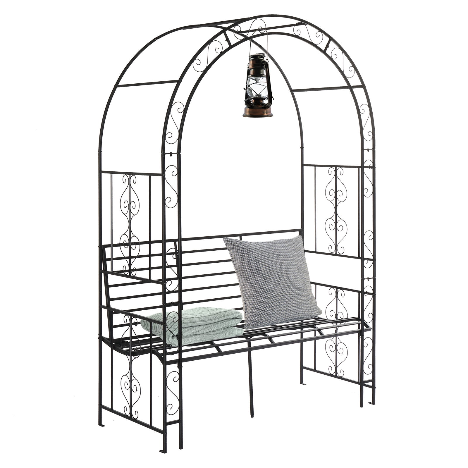 Aurivale Garden Arbor with Garden Bench, 6.7FT Wedding Arches for ...