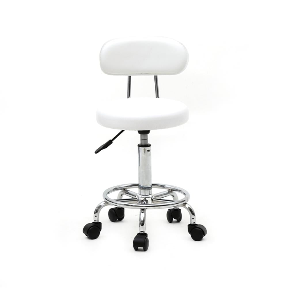 Aurivale Round Bar Stool with Back and Lines Adjustable Height Rotation ...