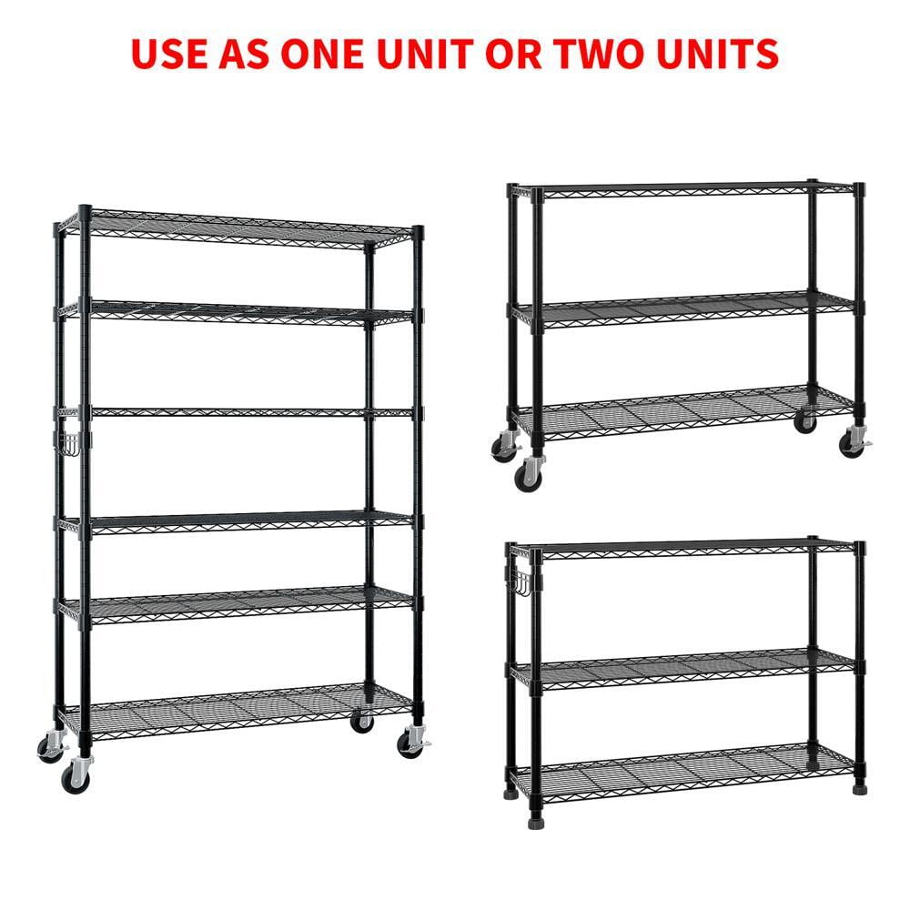 Aurivale Wire Shelving Unit Storage Cart Metal Shelf Rolling Utility ...