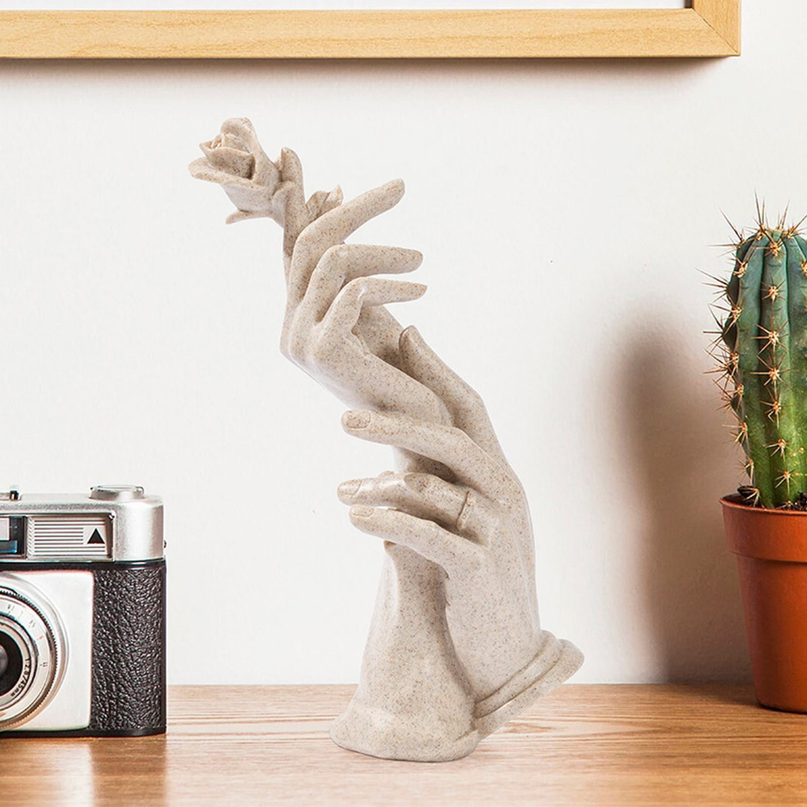 Aurlik Holding Rose Figure Sculpture Resin, Handhold Rose Statue ...