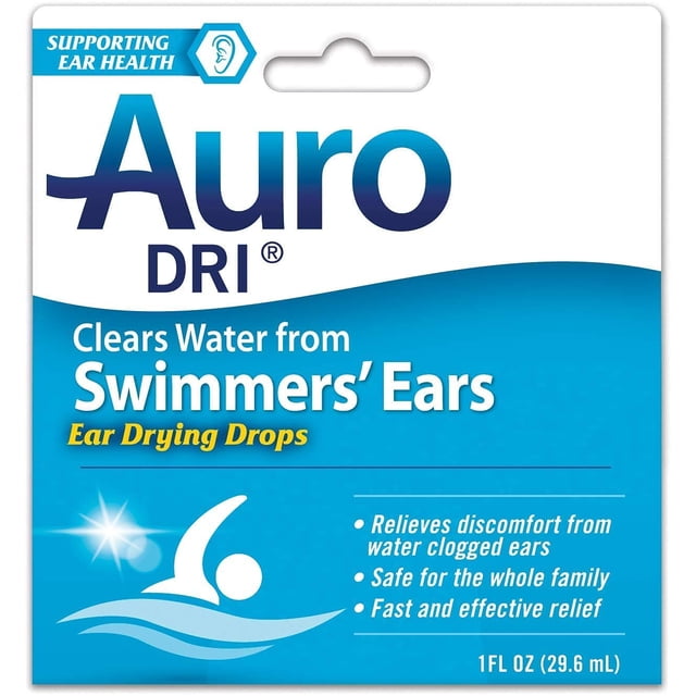 Auro-Dri Ear Drying Aid, Swimmer Medication, 1 oz, Unclogs Blocked ...