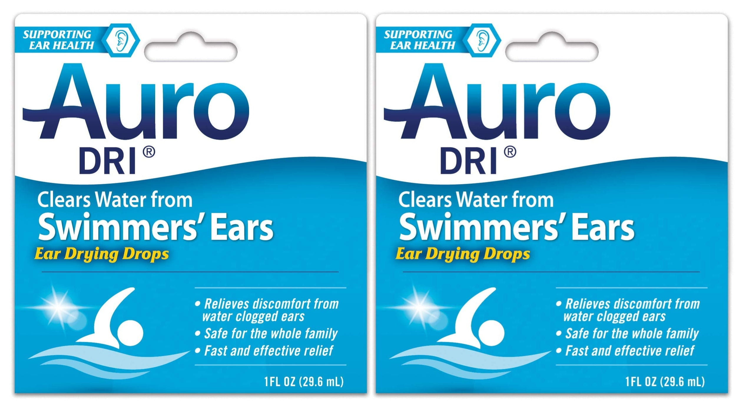 Auro-Dri Ear Drying Drops, 1 oz, 2 Pack, Relieves Water-Clogged Ears ...