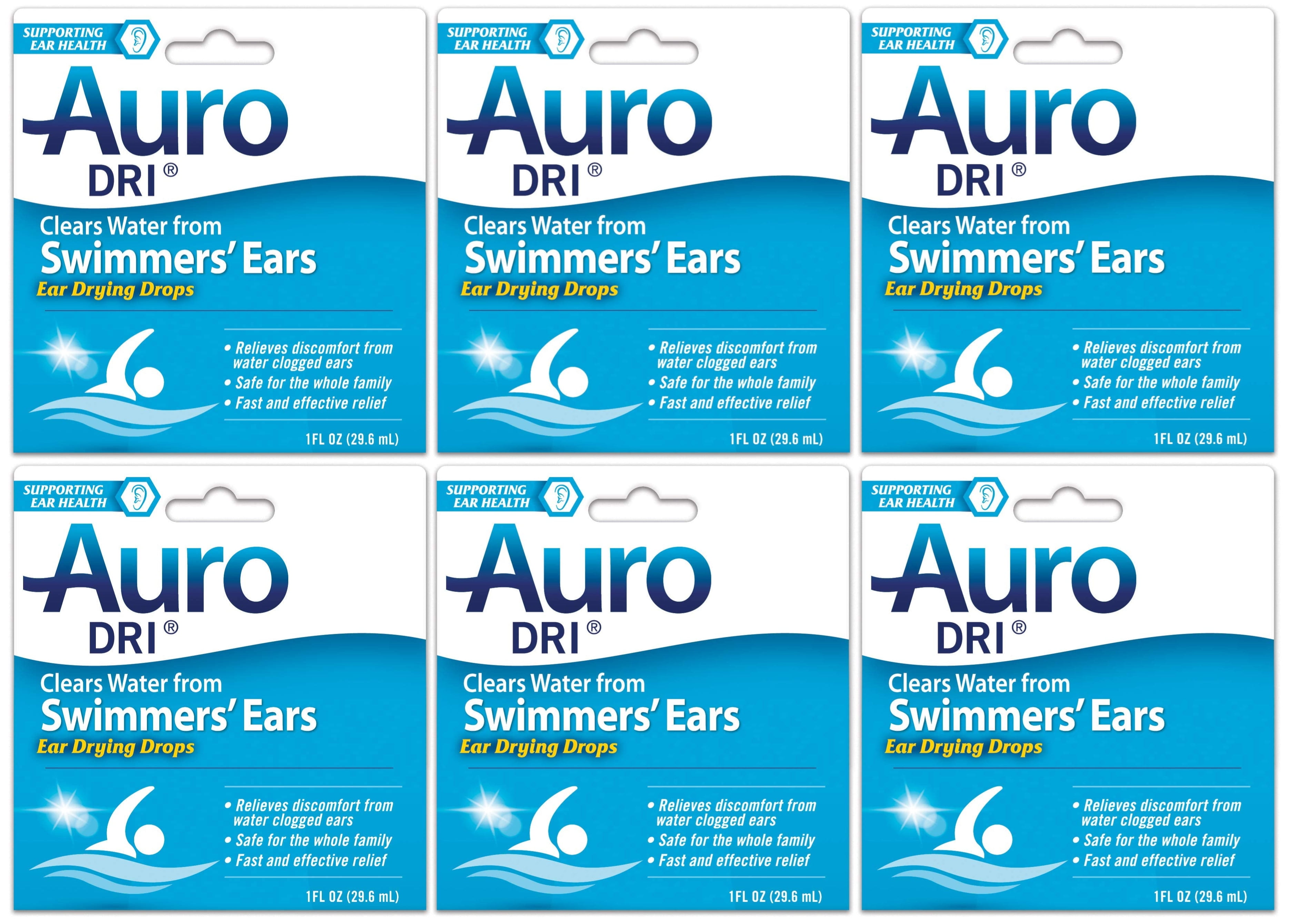 Auro Dri Ear Drying Drops For Swimmer's Ear, 1 oz, 6 Pack - Walmart.com