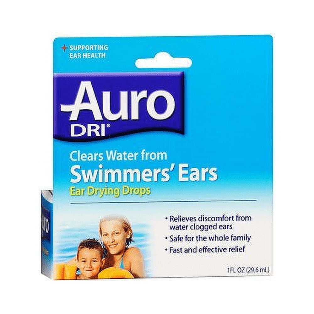 Auro-Dri Swimming Ears Drying Drops Clear Water Clogged Liquid, 1Oz, 5 ...