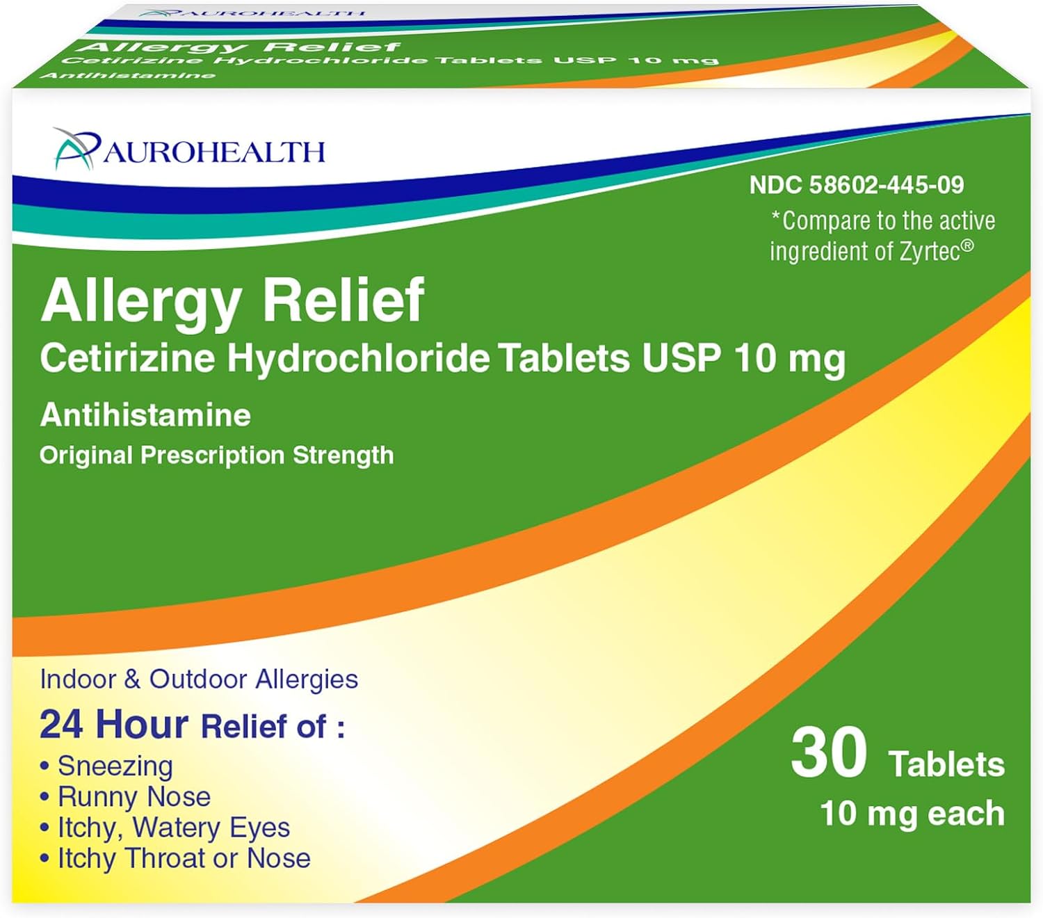 Aurohealth All Day Allergy Relief Cetirizine Hydrochloride, 10 mg ...