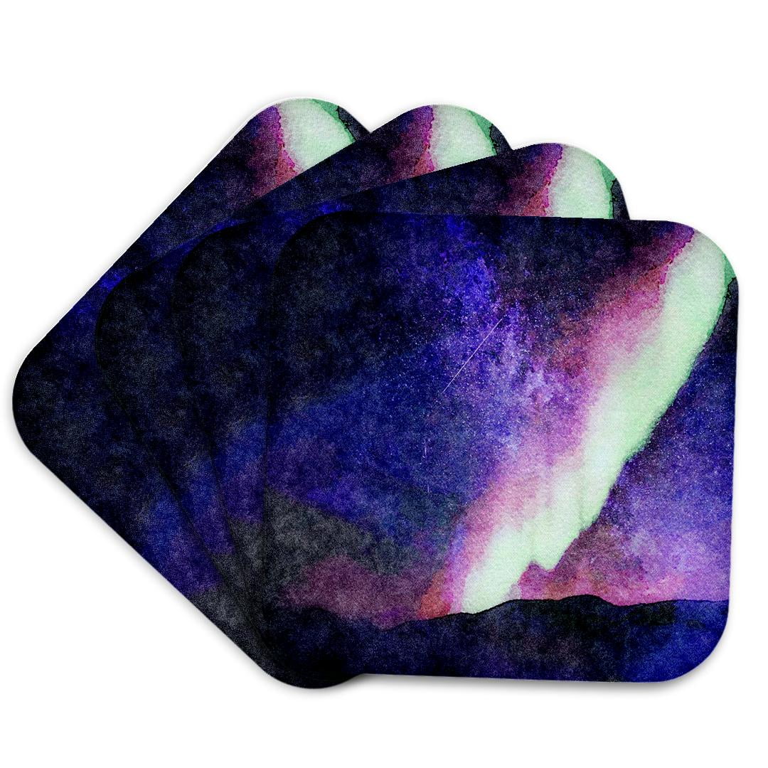 3drose, Auroa Borealis Night Sky Image of Watercolor Painting, Set of 4 ...