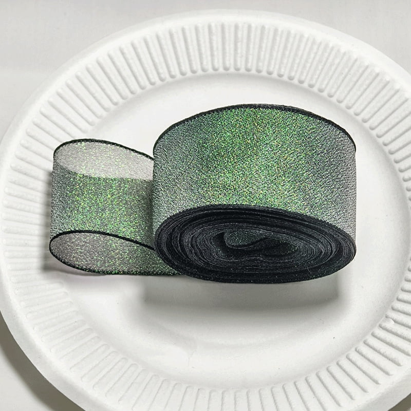 Auroal 2-piece set of black rainbow silk ribbon 1.57 inches wide, size ...