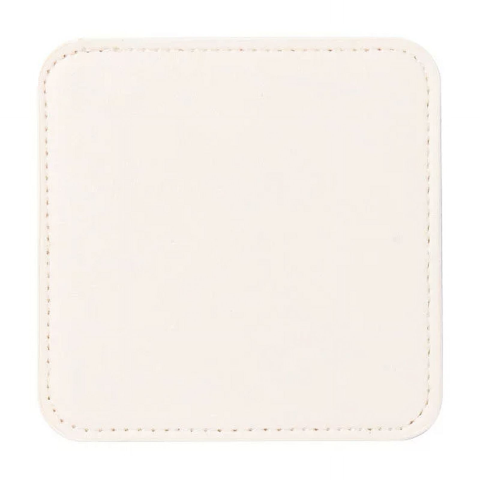 Auroal 4-piece square PU leather coaster, suitable for regular sized ...
