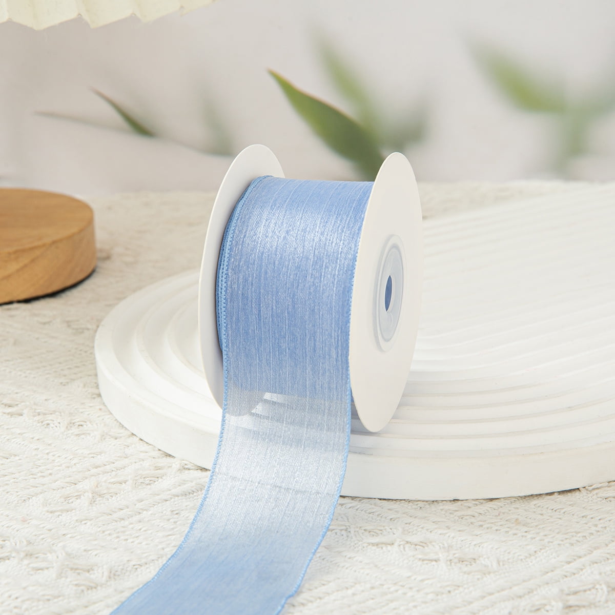 Auroal dark blue chiffon ribbon -2 pieces, 1.5 inches wide and 10 yards ...