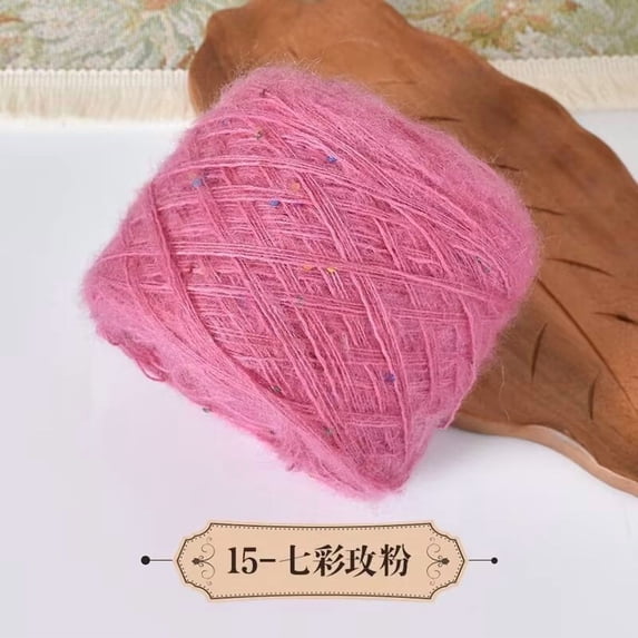 Auroal glitter yarn -1 roll of 100g rose pink cotton yarn, high-quality ...