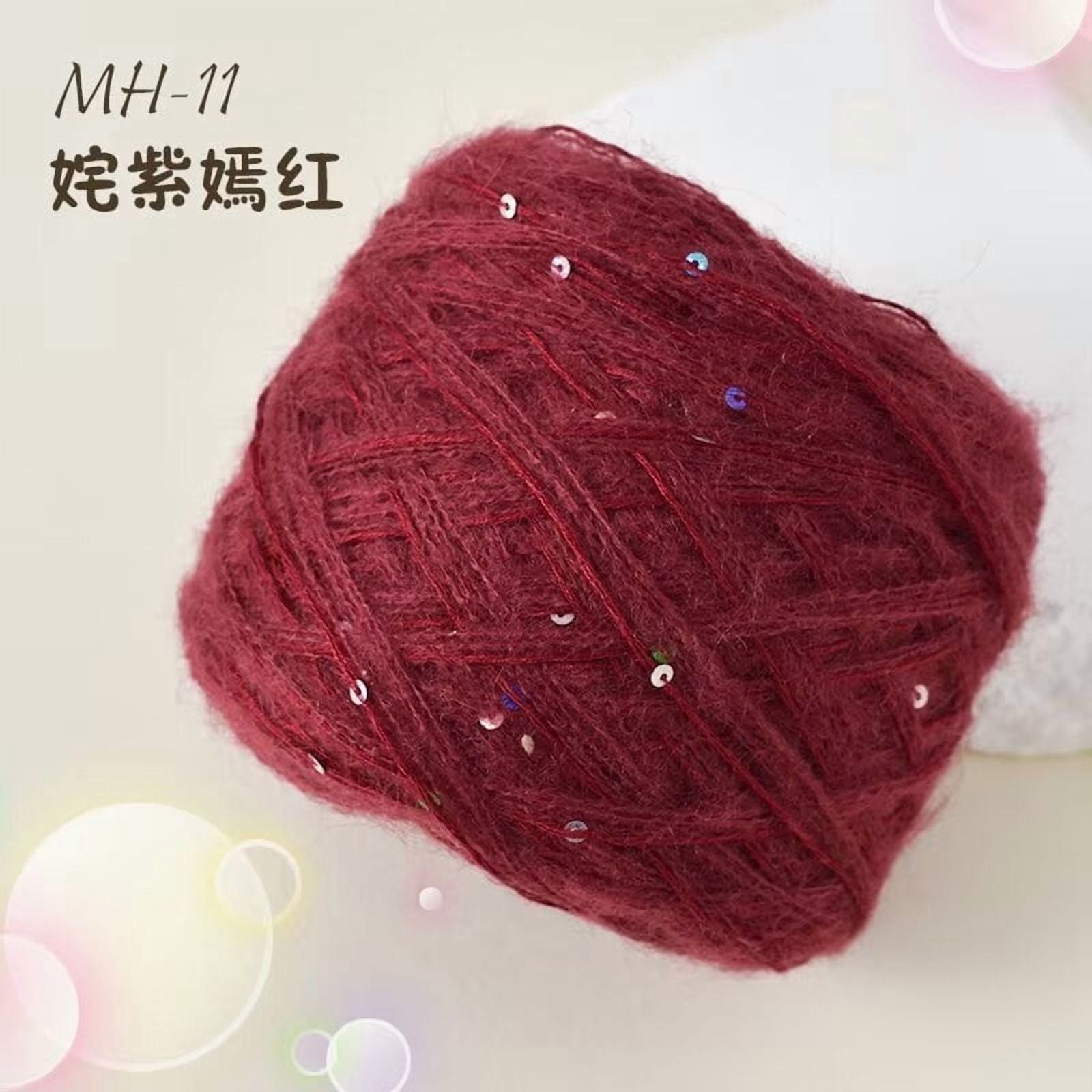 Auroal glitter yarn -2 rolls, 50g wine red glitter mohair, ideal ...