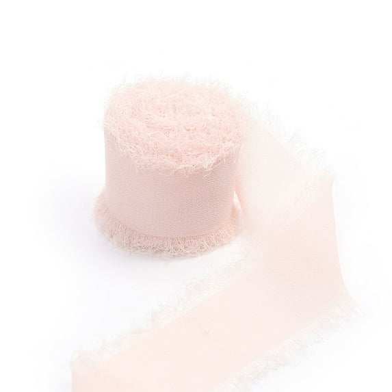 Auroal light pink Chiffon Ribbon -2 rolls, 1.5 inches wide, 5-meter ...