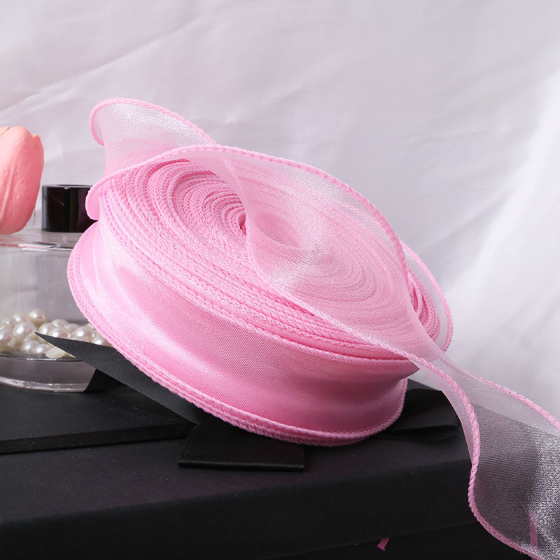 Auroal light pink fishtail ribbon -2 pieces, 1.57 inches wide, 35 ...