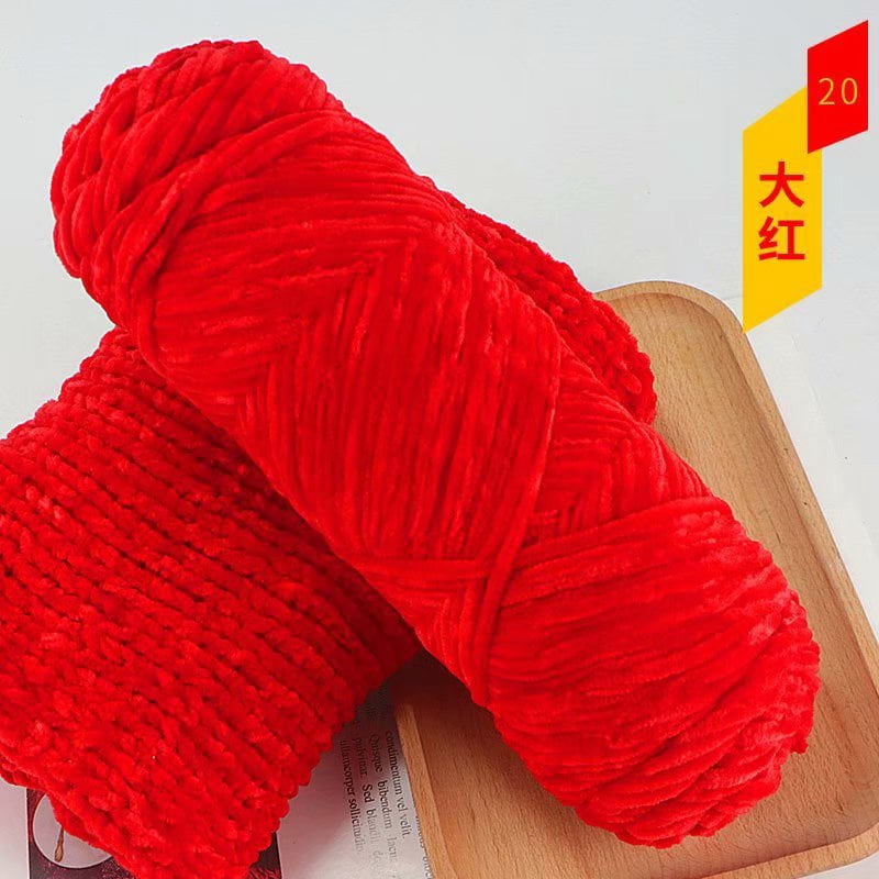 Auroal red velvet yarn, 2 rolls (95 grams per roll) - premium plush ...