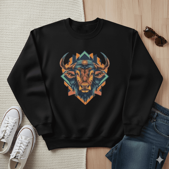 Aurochs Shield Heraldic Color Graphic Design Historical Art Sweatshirt ...