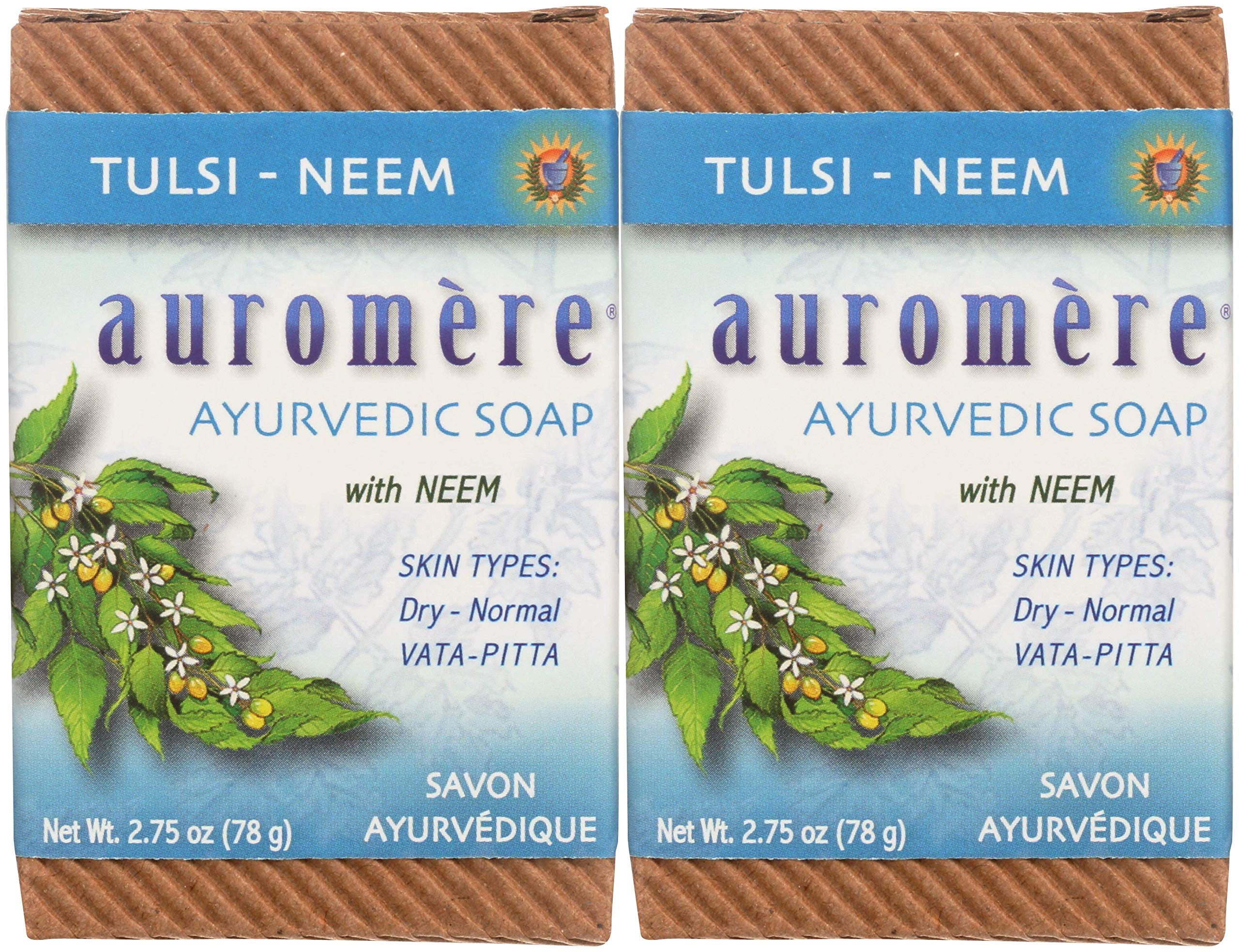 Auromere Ayurvedic Bar Soap, Tulsi Neem - Eco Friendly, Handmade, Vegan ...