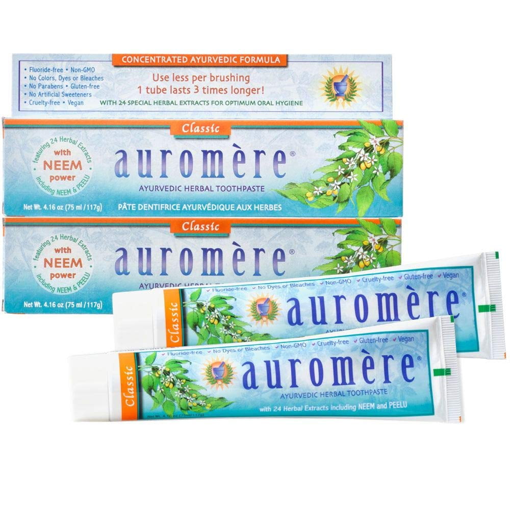 Auromere Ayurvedic Herbal Toothpaste, Classic Licorice Flavour - Vegan ...