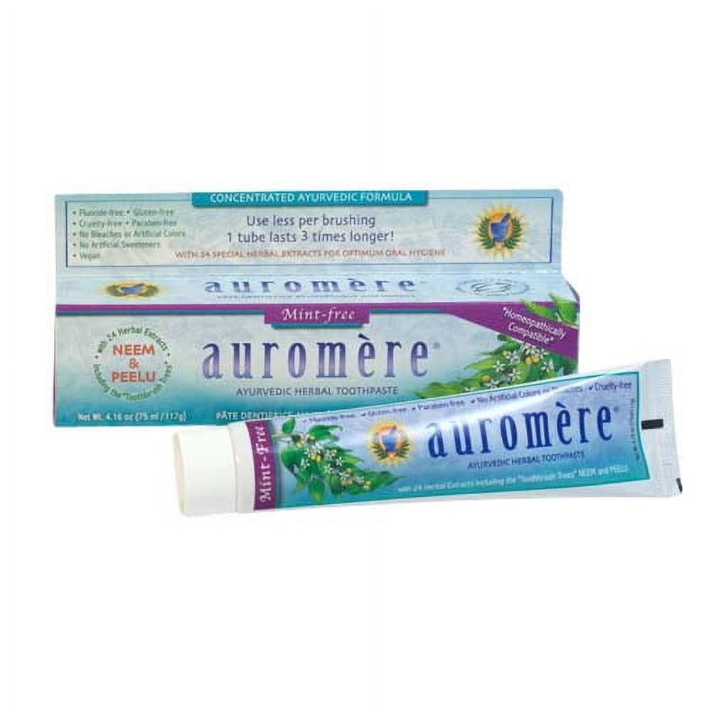 Auromere Ayurvedic Herbal Toothpaste, Mint Free, 4.16 Oz, 3 Pack ...