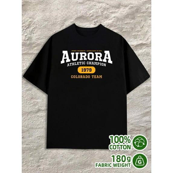 Aurora 1979 Tee men's 180G 100% Cotton black Original Unisex Shirt ...