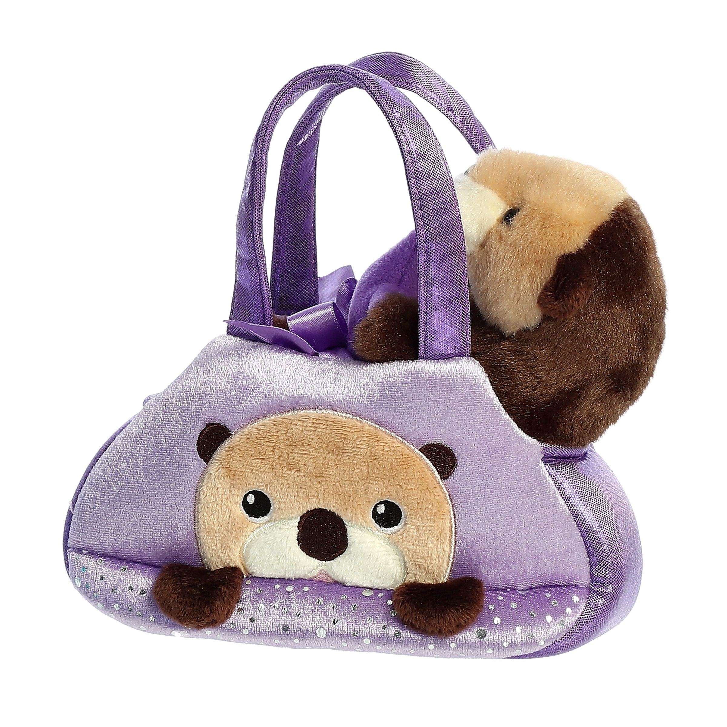 Aurora 7 in. Soft Plush Fancy Pals Peek-A-Boo Otter with Stylish ...