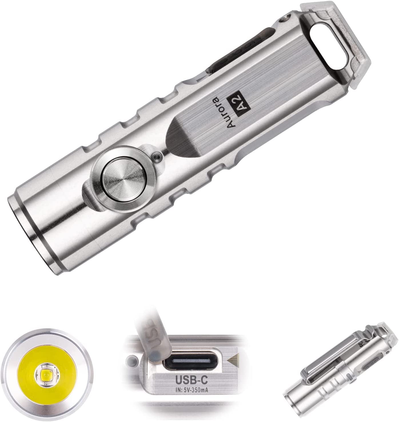 Aurora A2 G4 Bright Keychain Flashlight USB C Rechargeable EDC ...