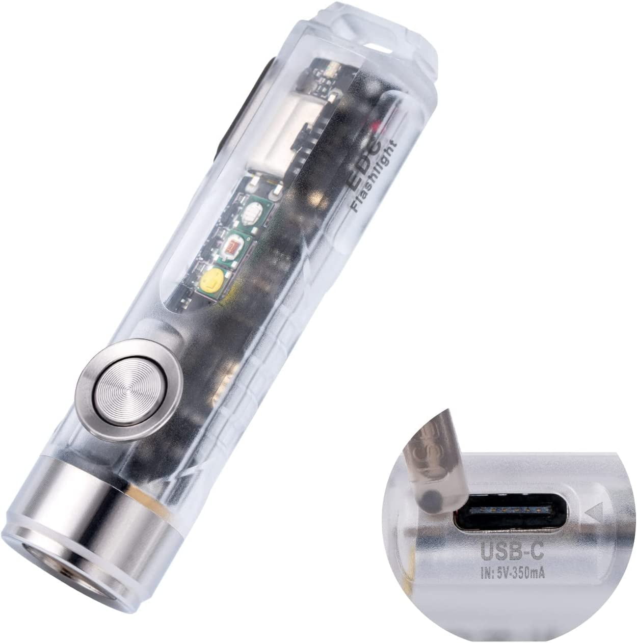 Aurora A8 4th Gen USB C Keychain Flashlights Rechargeable, 650 Lumens ...