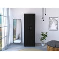 Aurora Armoire, Two Interior Shelves, Rod, Double Door Black - Walmart.com
