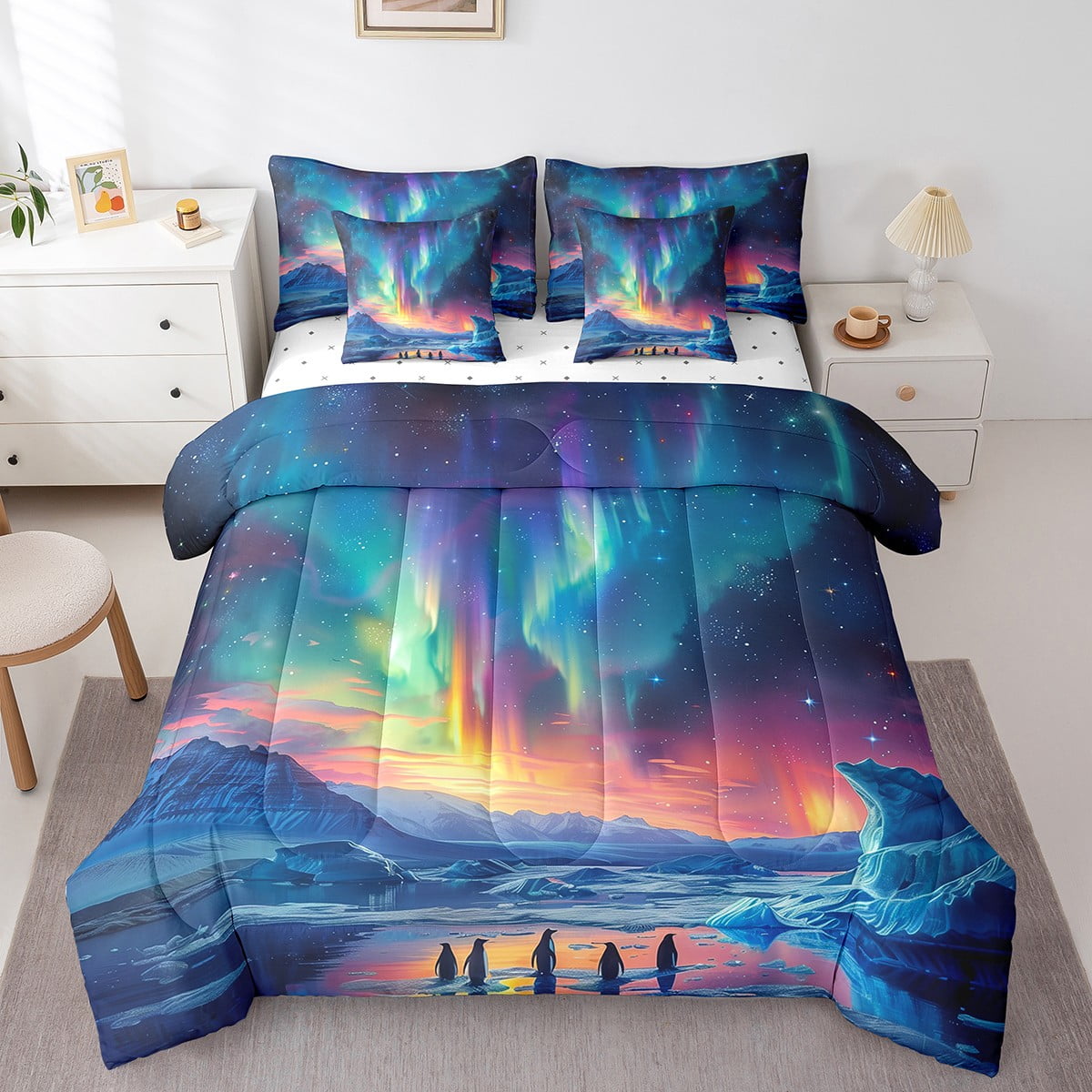 Aurora Australis Bedding Antarctic Southern Lights Comforter Set Queen ...