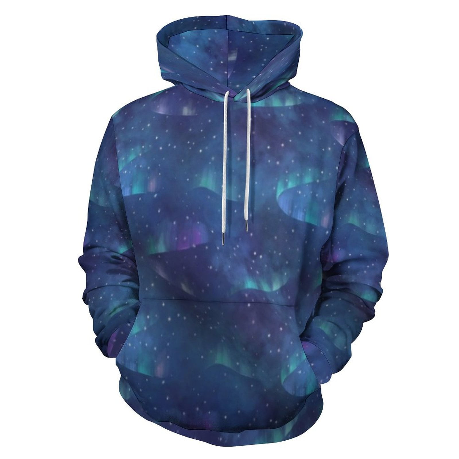 Aurora Borealis Art Oversized Hoodies for Women Pullover Womens Clothes with Pocket Mens ...
