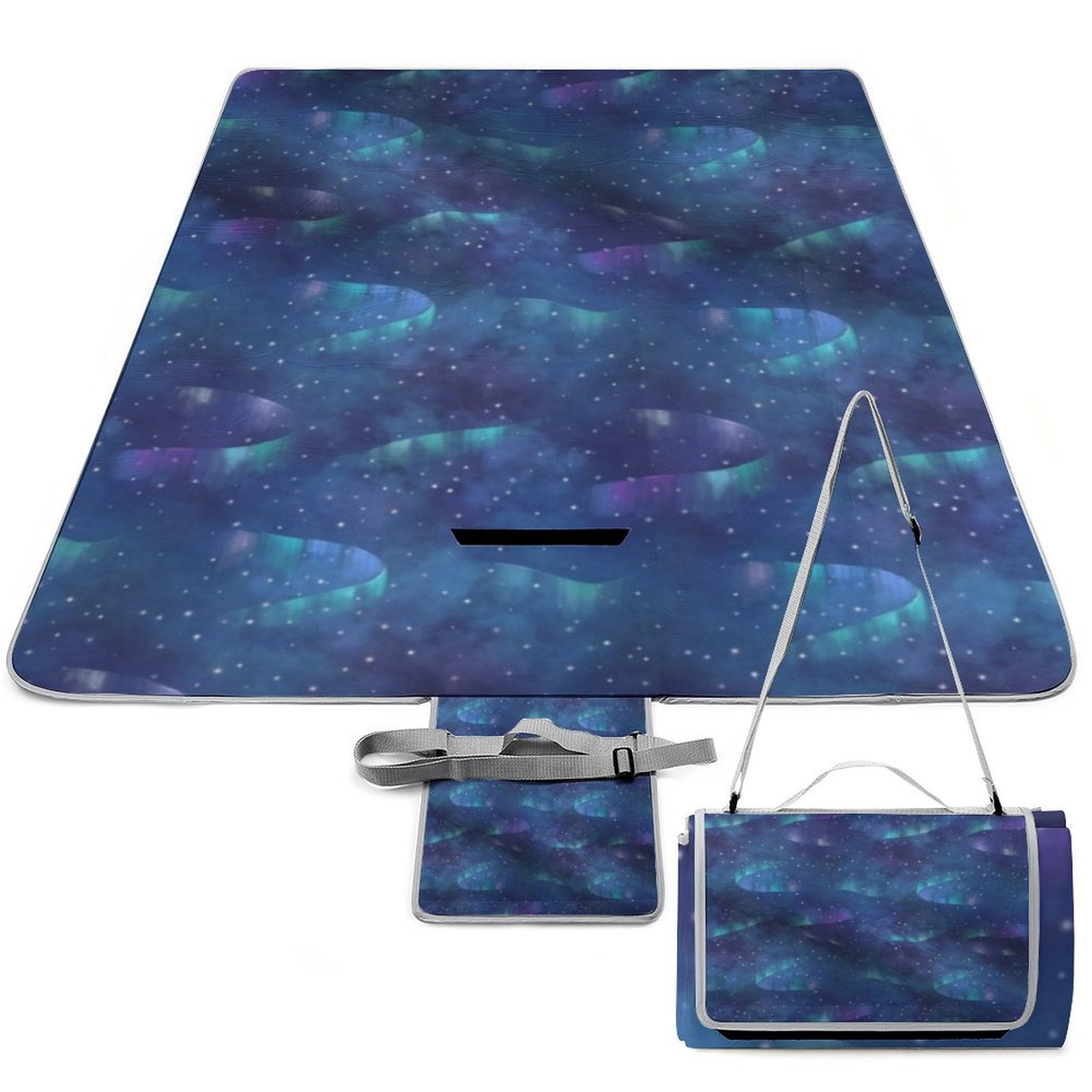 Aurora Borealis Art Square Picnic Mat Waterproof Beach Mat Folding ...
