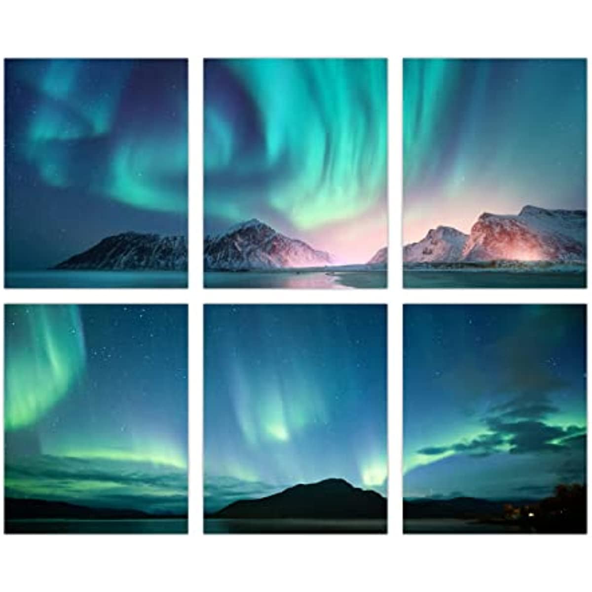Aurora Borealis Canvas Wall Art Northern Lights Prints Painting Artwork ...