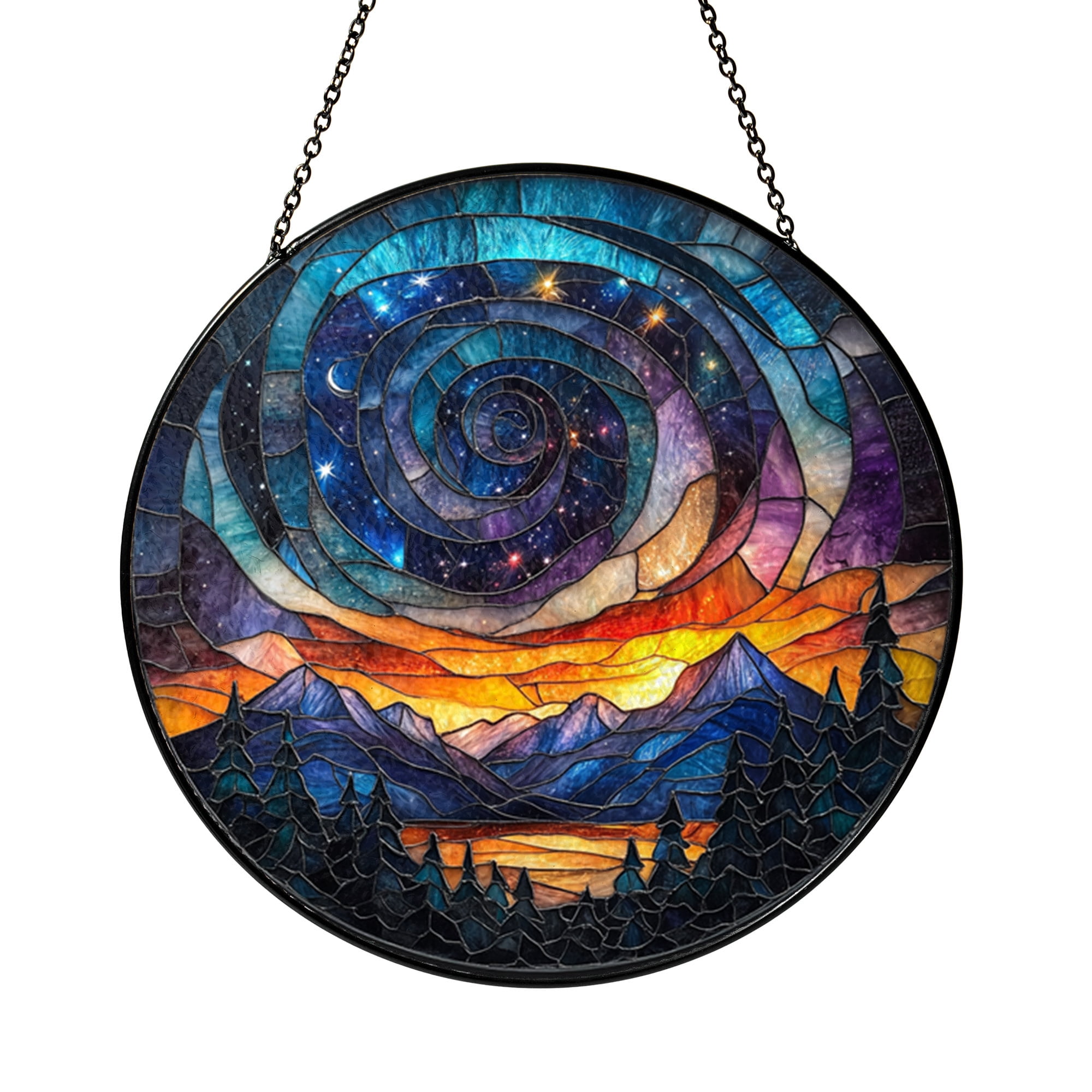 Aurora Borealis Glass Suncatcher for Window Decor, Night Sky Light ...