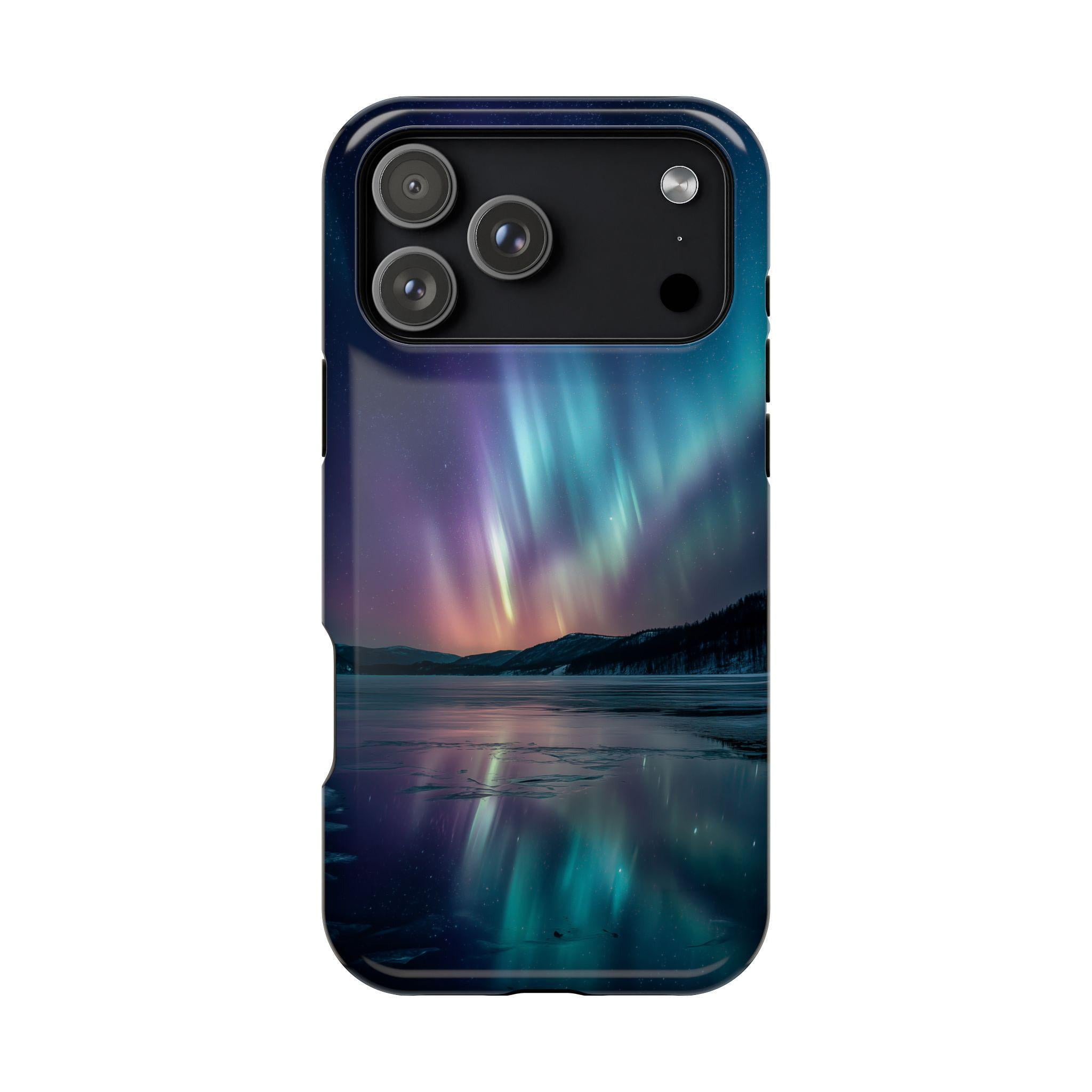 Aurora Borealis Lights Frozen Lake Northern Glow Phone Case with iPhone ...