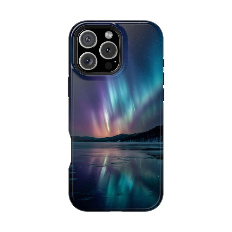Aurora Borealis Lights Frozen Lake Northern Sky Phone Case with iPhone ...