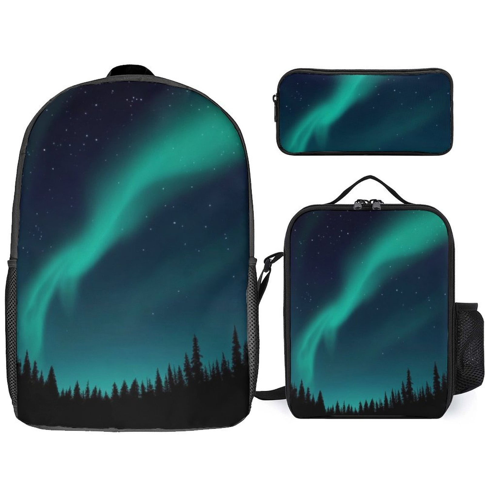 Aurora Borealis Night Sky 1 3D Printed 3pcs/Set Bags Laptop Daypack ...